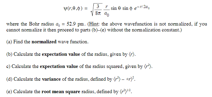 Solved The wavefunction corresponding to a hydrogenic 2py | Chegg.com