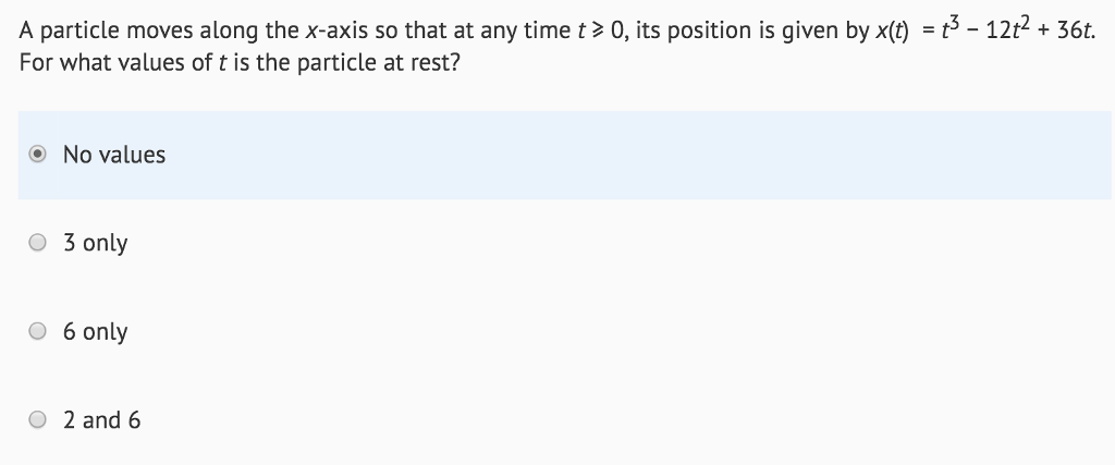 Solved A particle moves along the x-axis so that at any time | Chegg.com