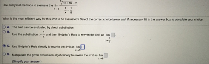 Solved Use analytical methods to evaluate the What is the | Chegg.com