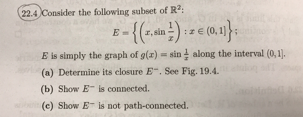 Solved Consider the following subset of R^2: E = {(x, sin | Chegg.com