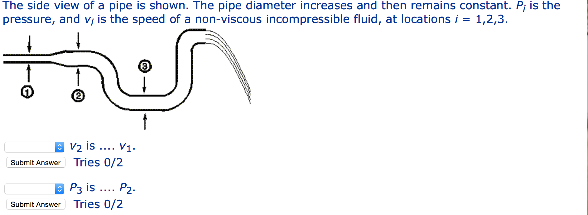 Solved The side view of a pipe is shown. The pipe diameter | Chegg.com