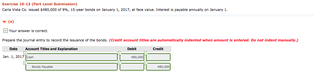 Solved Exercise 10-13 (Part Level Submission) Carla Vista | Chegg.com