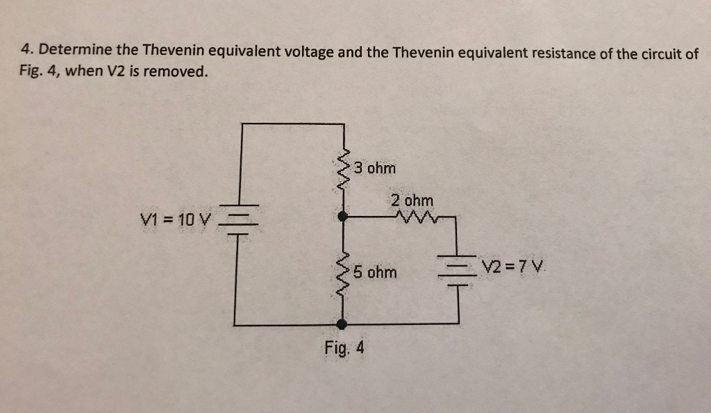 Solved 4. Determine the Thevenin equivalent voltage and the | Chegg.com