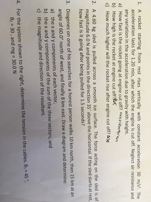 Solved A rocket starting from rest rises vertically with | Chegg.com