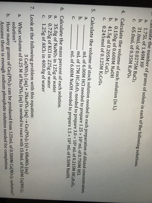 Solved Calculate the mass percent of each solution. Look at | Chegg.com