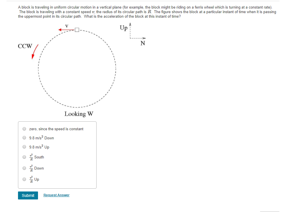 Solved A block is traveling in uniform circular motion in a | Chegg.com