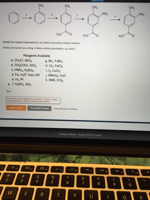 Solved Identify The Reagents Represented By The Letters In 