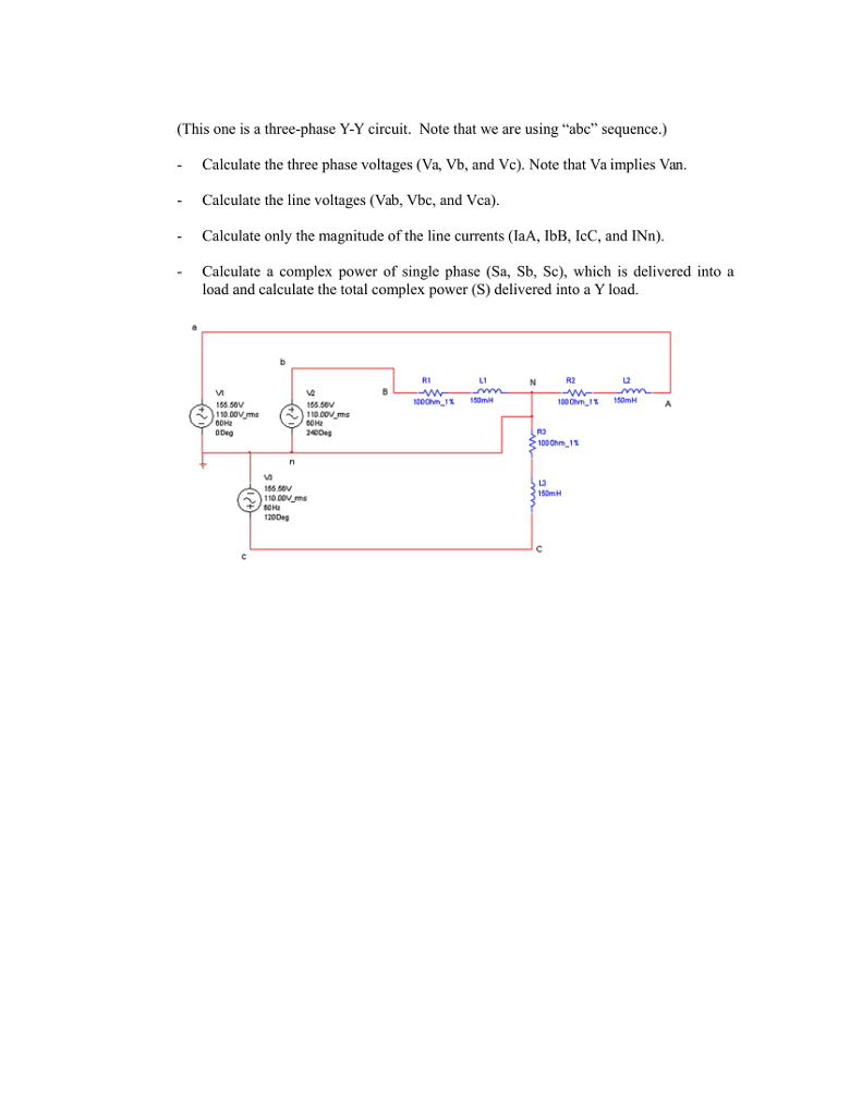 Solved Calculate the three phase voltages (Va, Vb, and Vc). | Chegg.com