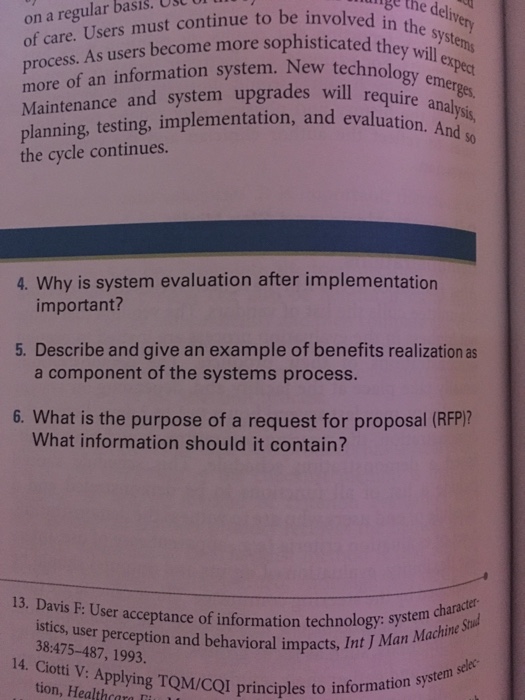 Solved Why is system evaluation after implementation | Chegg.com