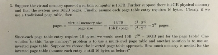 Solved Suppose the virtual memory space ofa certain computer | Chegg.com