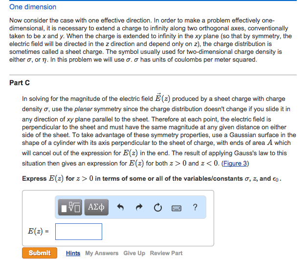 Solved Gauss's Law in 3, 2, and 1 Dimension | Chegg.com