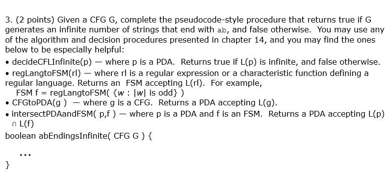 Solved Given a CFG G, complete the pseudocode-style | Chegg.com