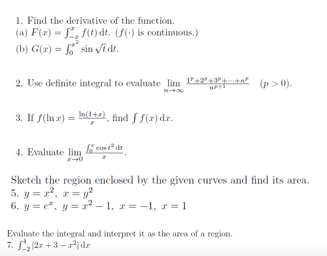 Solved Find the derivative of the function. (a) F(x) = | Chegg.com