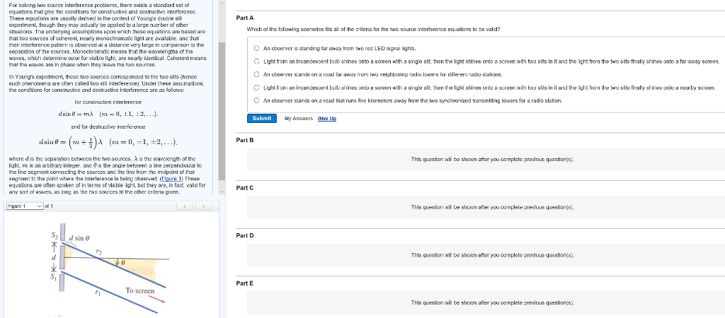 Solved ± Understanding Two-Source Interference Learning | Chegg.com