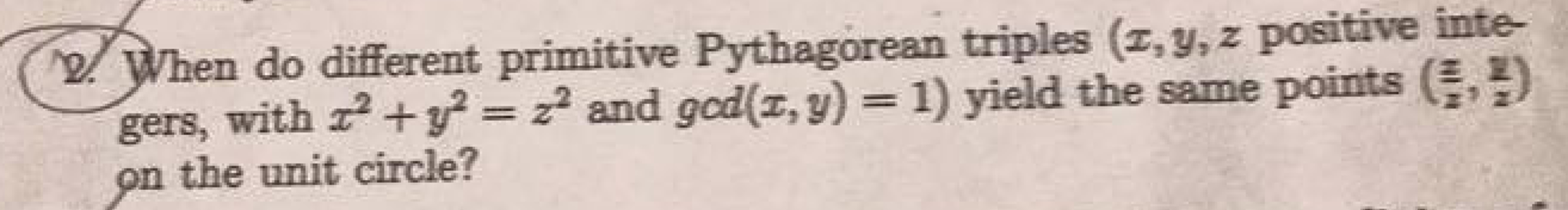 Solved When do different primitive Pythagorean triples (x, | Chegg.com