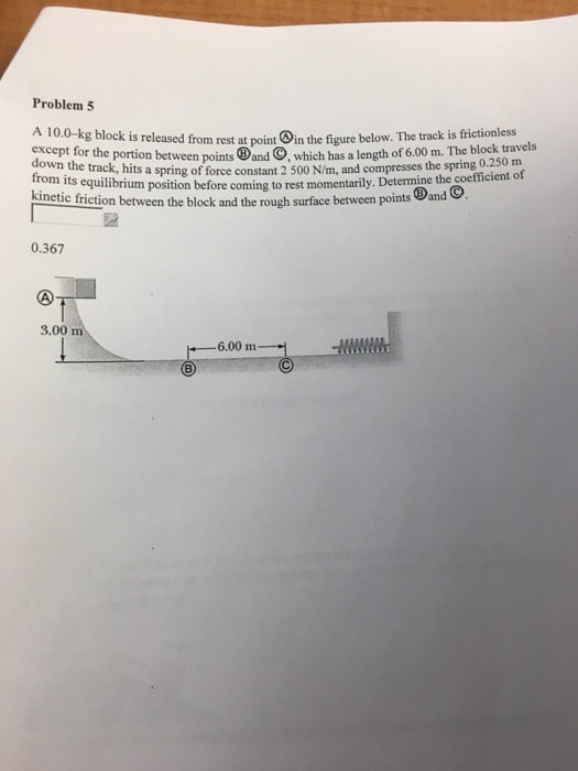 Solved A 10.0-kg block is released from rest at point A in | Chegg.com