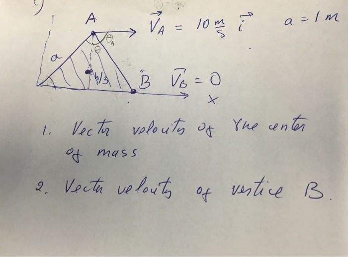 Vector velocity of the center of mass Vector | Chegg.com
