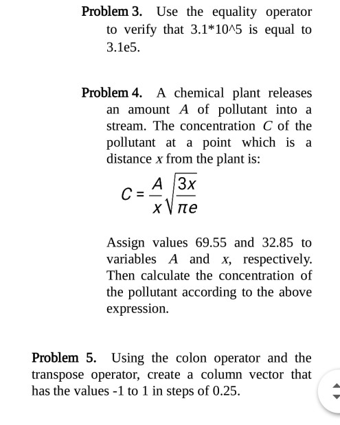 Problem 3. Use the equality operator to verify that | Chegg.com