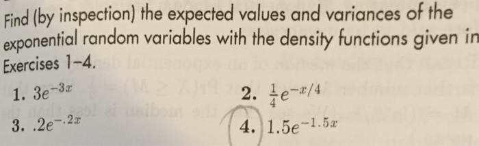 Solved Find (by inspection) the expected values and | Chegg.com