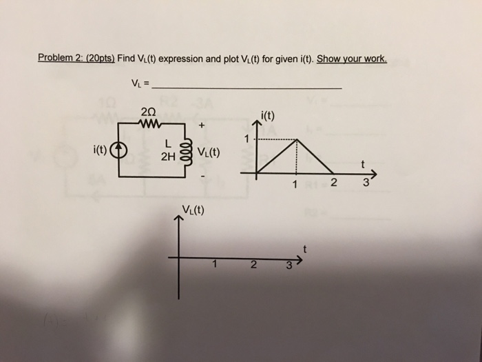 Solved Problem 2 (20pts Find Vi(t) expression and plot Vi() | Chegg.com
