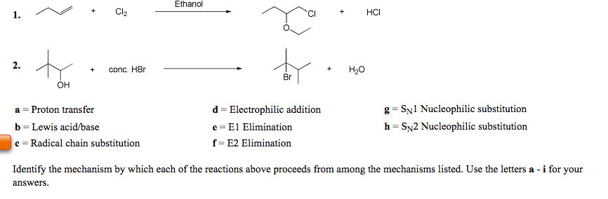 Solved Ethanol HCl conc. HBr H2O Br OH g SN1 Nucleophilic | Chegg.com
