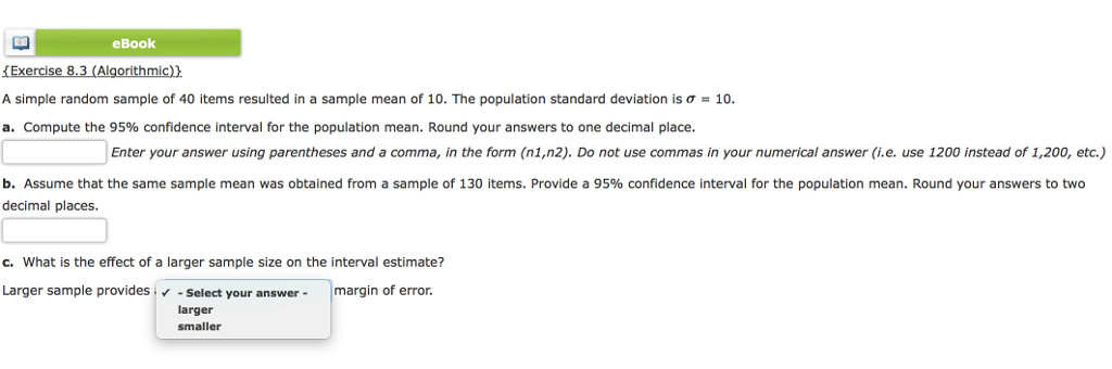 Solved eBook Exercise 8.3 (Algorithmic)h A simple random | Chegg.com