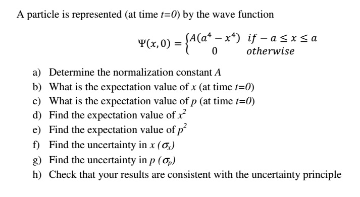 Solved A particle is represented (at time t=0) by the wave | Chegg.com