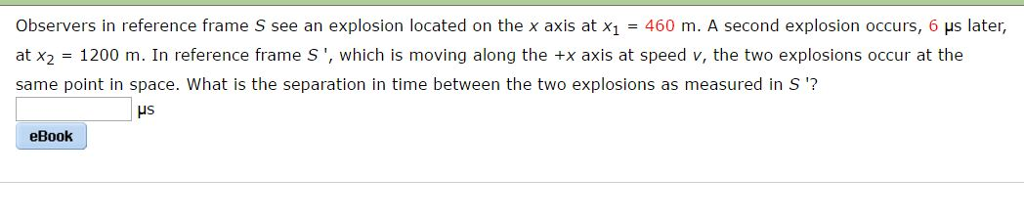Solved Observers in reference frame S see an explosion | Chegg.com