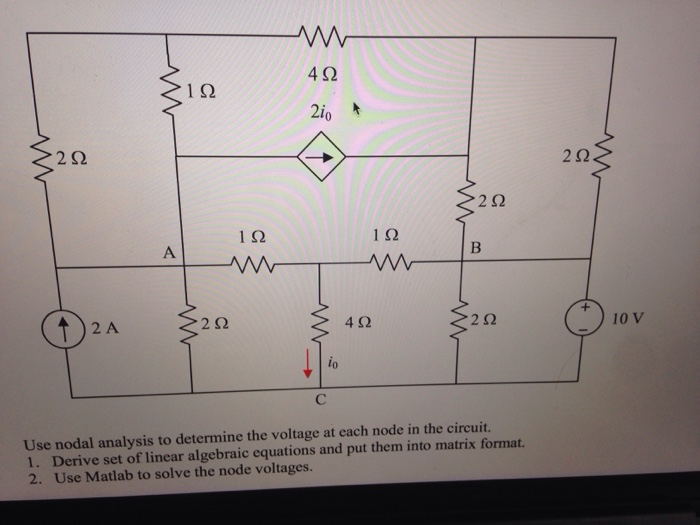 Solved Use nodal analysis to determine the voltage at each | Chegg.com