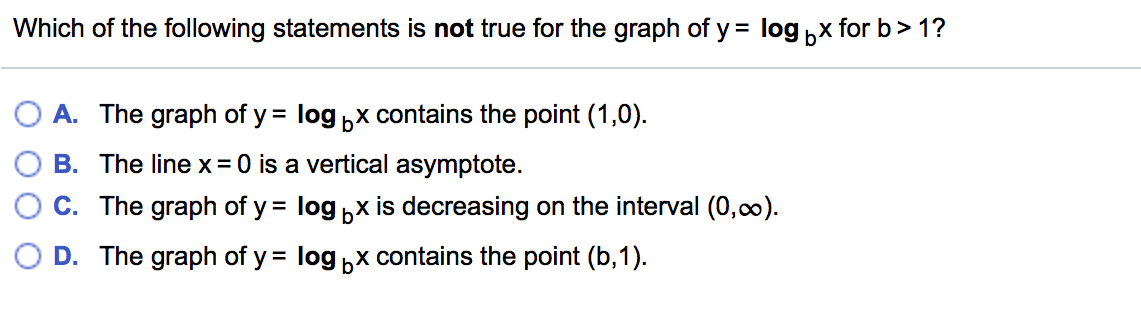 Solved Which of the following statements is not true for the | Chegg.com