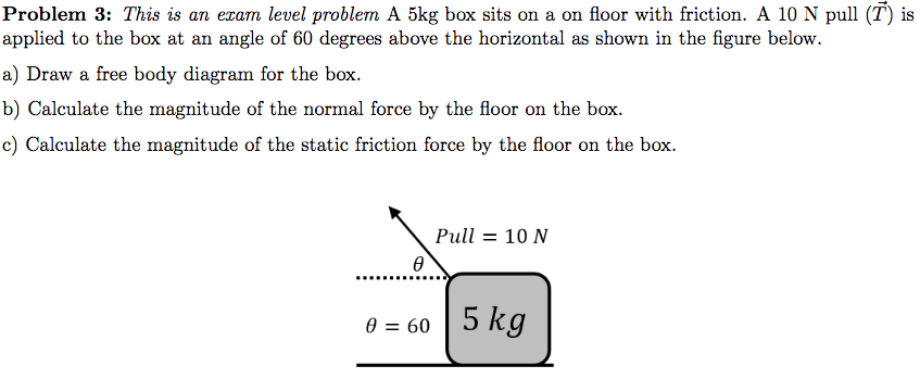 Solved Problem 3: This is an ezam level problem A 5kg box | Chegg.com