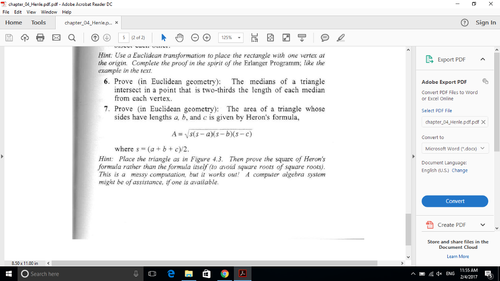 Solved Prove (in Euclidean geometry): The medians of a | Chegg.com