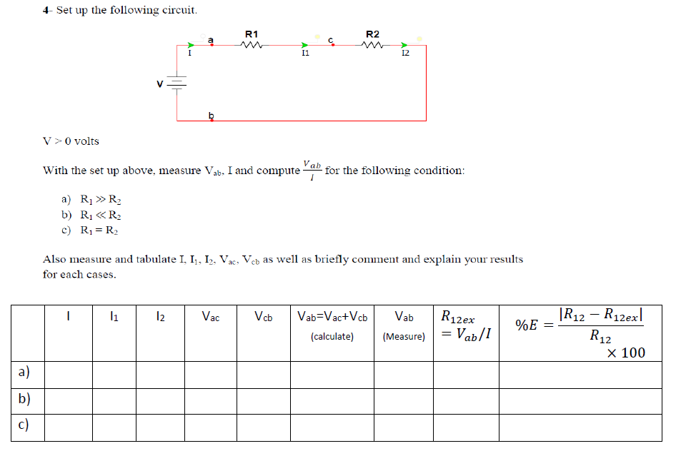 Solved 4- Set up the following circuit. With the set up | Chegg.com