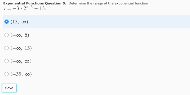 Solved Exponential Functions Question 5: Determine the range | Chegg.com