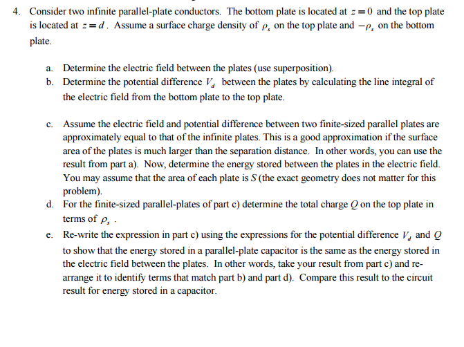 Solved Consider two infinite parallel-plate conductors. The | Chegg.com