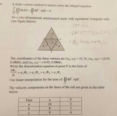 1. A finite volume method is used to solve the | Chegg.com