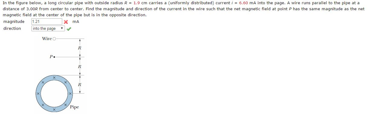 Solved In the figure below, a long circular pipe with | Chegg.com