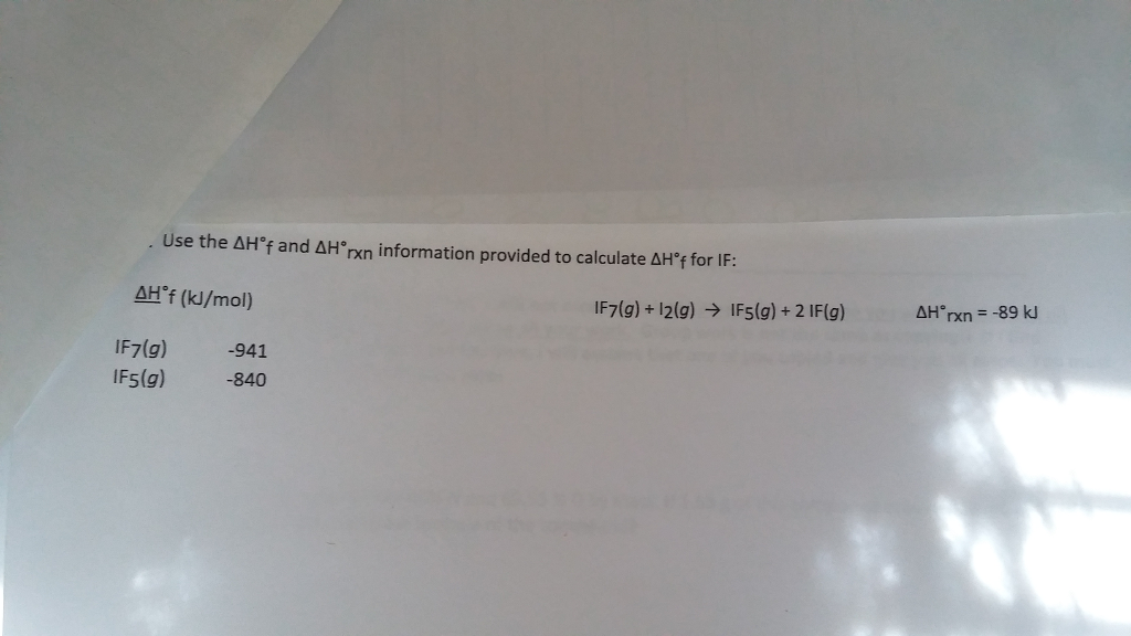 Solved Use the Delta H degree f and Delta H degree_rxn | Chegg.com