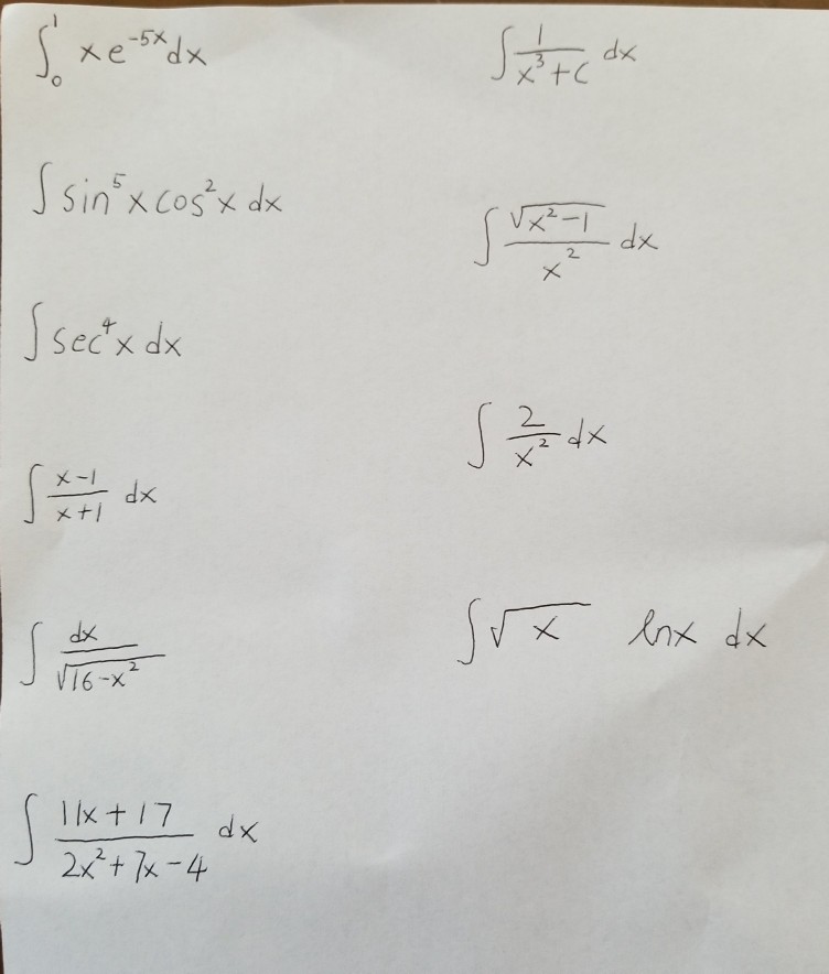 Solved which integration techniques do I use and how do I | Chegg.com