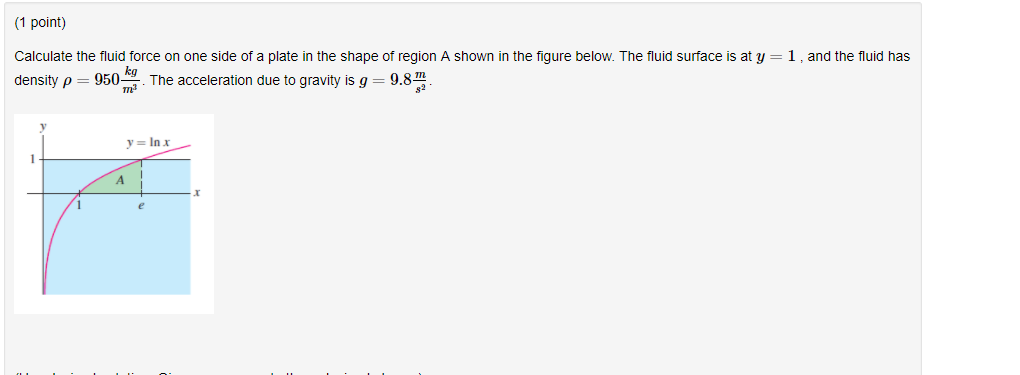 Solved (1 point) Calculate the fluid force on one side of a | Chegg.com