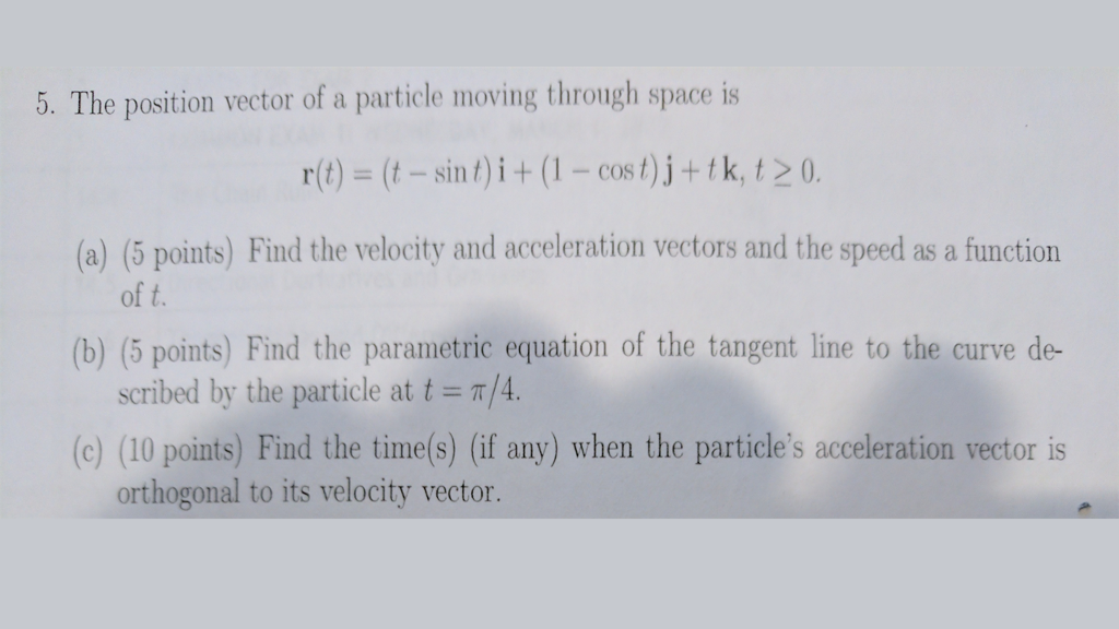 Solved The position vector of a particle moving through | Chegg.com