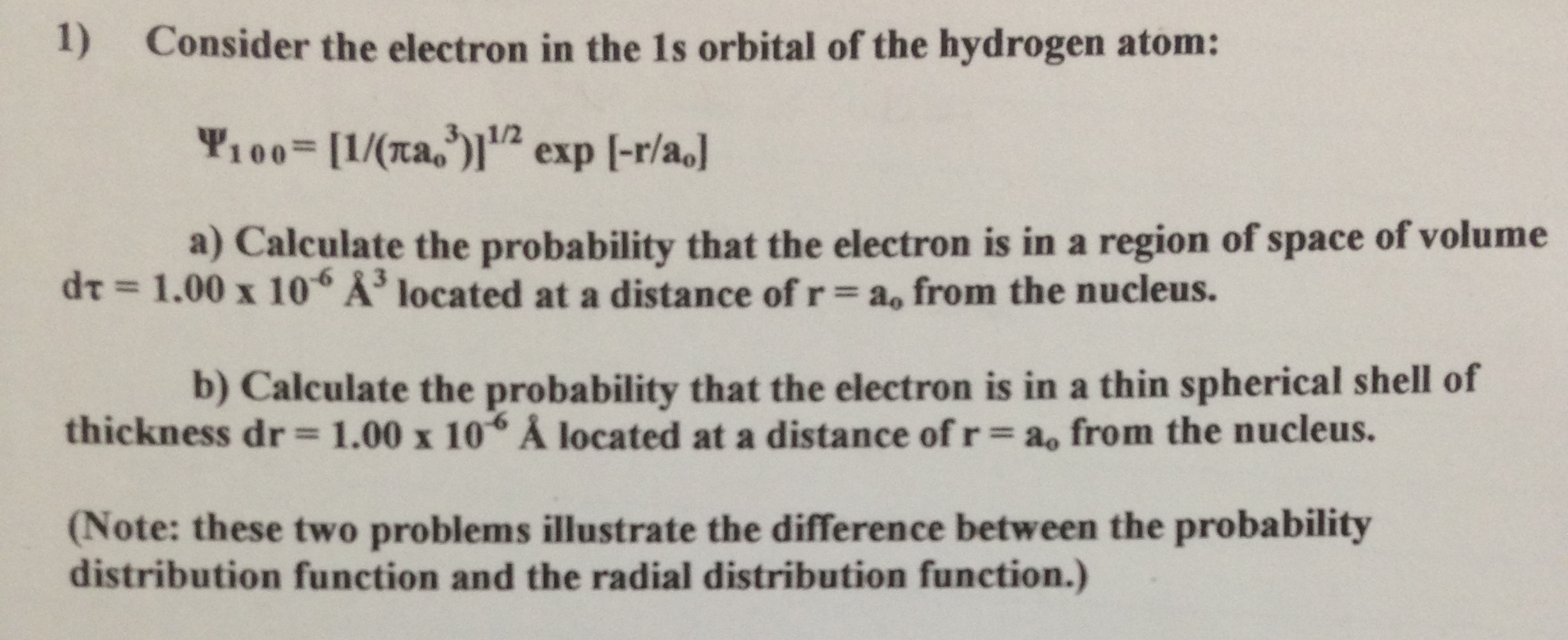 1 Consider The Electron In The 1s Orbital Of The