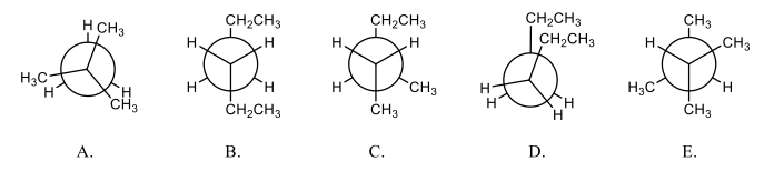 Solved I. Sight along the C3-C4 bond of hexane and determine | Chegg.com