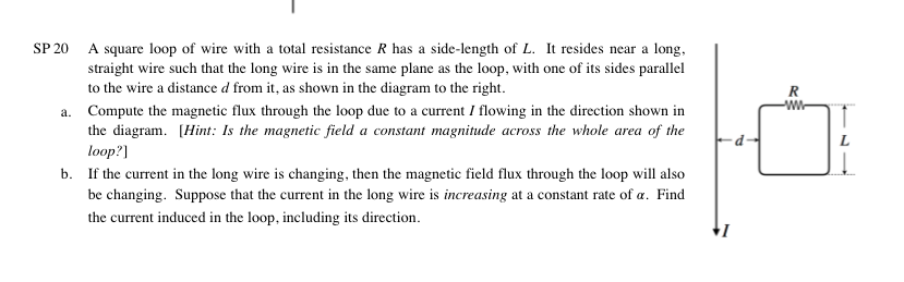Solved A square loop of wire with a total resistance R has a | Chegg.com