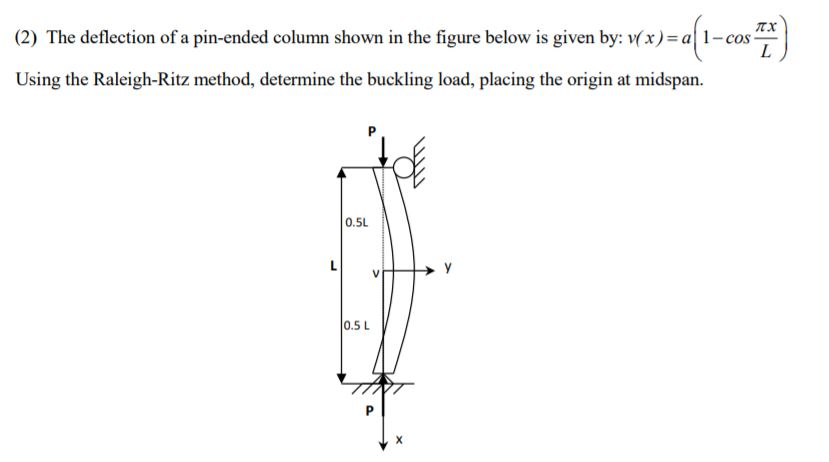 Solved ?? (2) The deflection of a pin-ended column shown in | Chegg.com