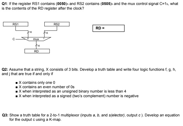 Solved Q1: If the register RS1 contains (0050)h and RS2 | Chegg.com