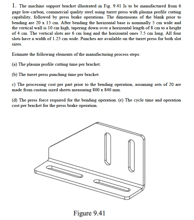 The machine support bracket illustrated in Fig. 9.41 | Chegg.com