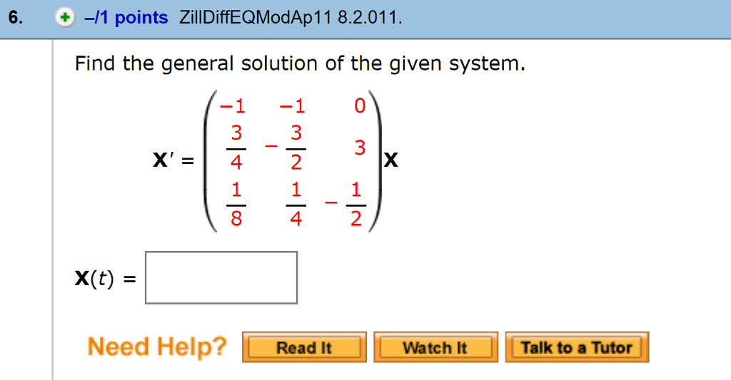 Solved Find the general solution of the given system. X' = | Chegg.com