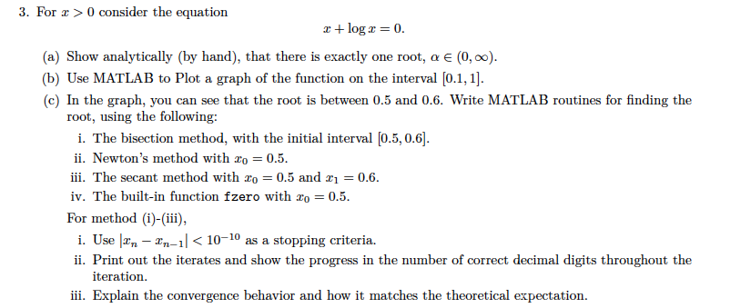Solved 3. For >0 consider the equation (a) Show analytically | Chegg.com
