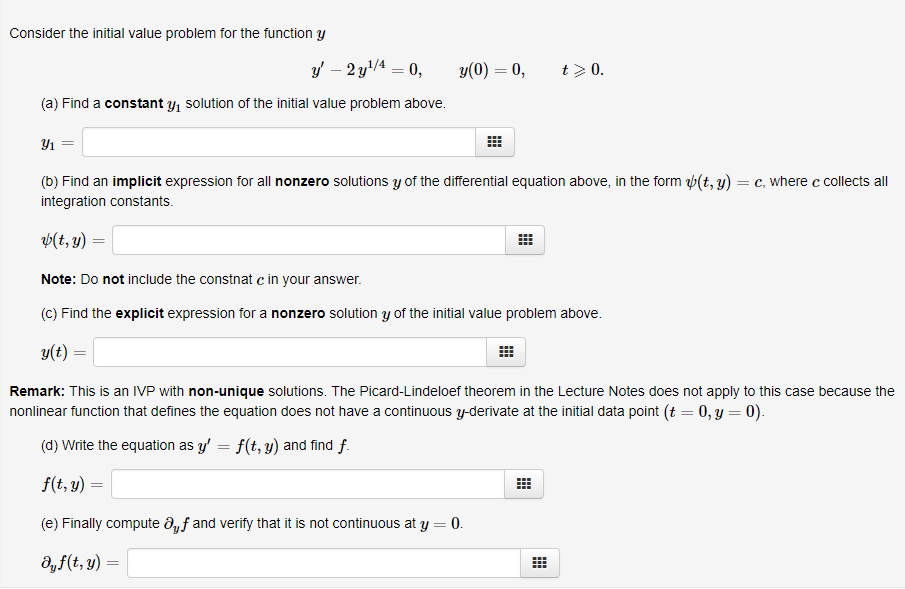 Solved Consider The Initial Value Problem For The Function Y